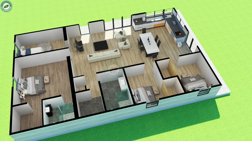 4 Bedroom Container Home - Turnkey Prefabricated House