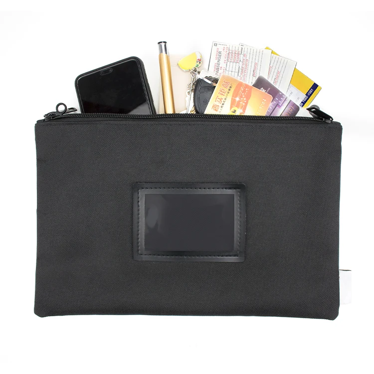 Promotional Black Safe Soft Bank Deposit Bag With Zipperlock - Buy Bank ...
