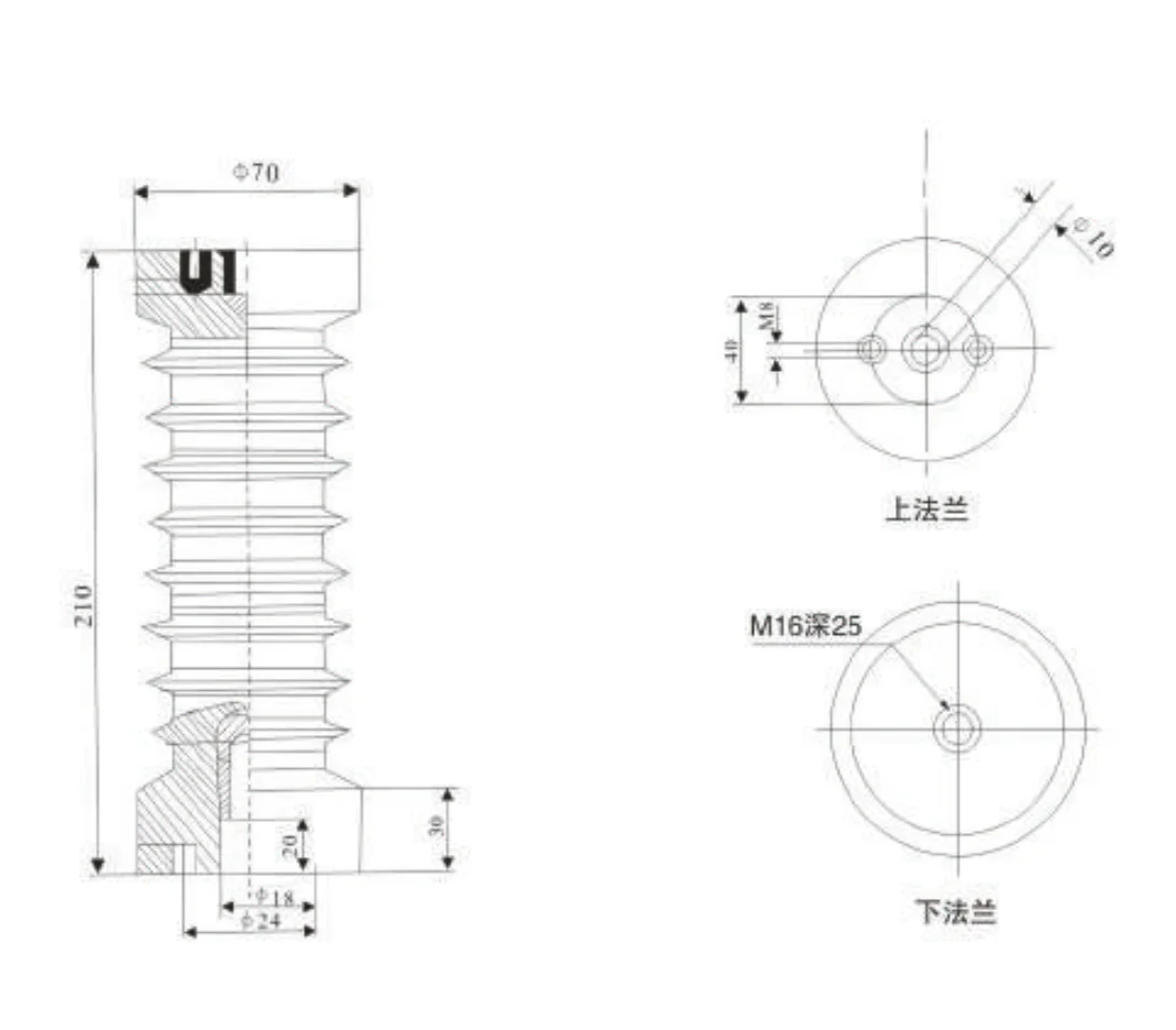 70x210 high voltage insulator support