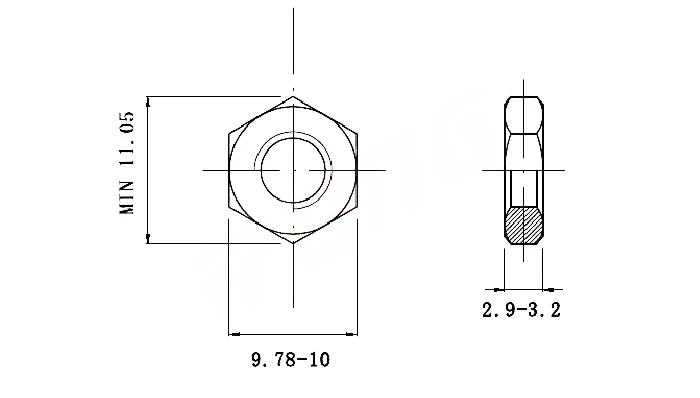 Hexagonal Tuerca De Acero Inoxidable - 316 Stainless Steel