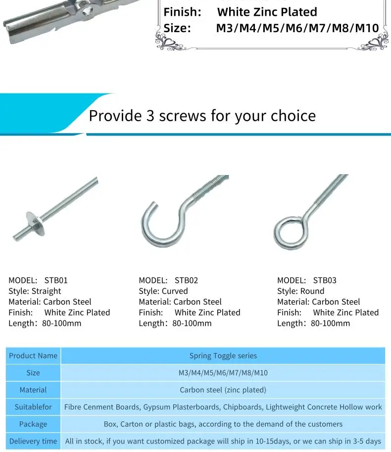 Spring Toggle M4 - Reliable Fastening for Drywall Projects
