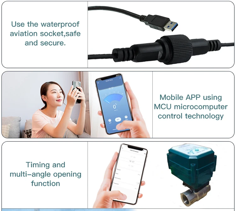 ball valve wifi automatic smart valve stainless steel brass BSP NPT ...