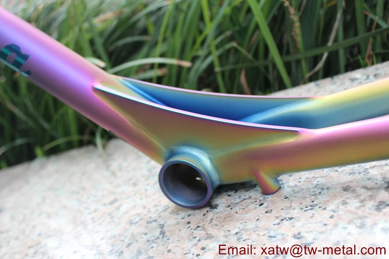 Custom Single Speed Titanium Fixie Bicycle Frame Rainbow Titanium Track ...