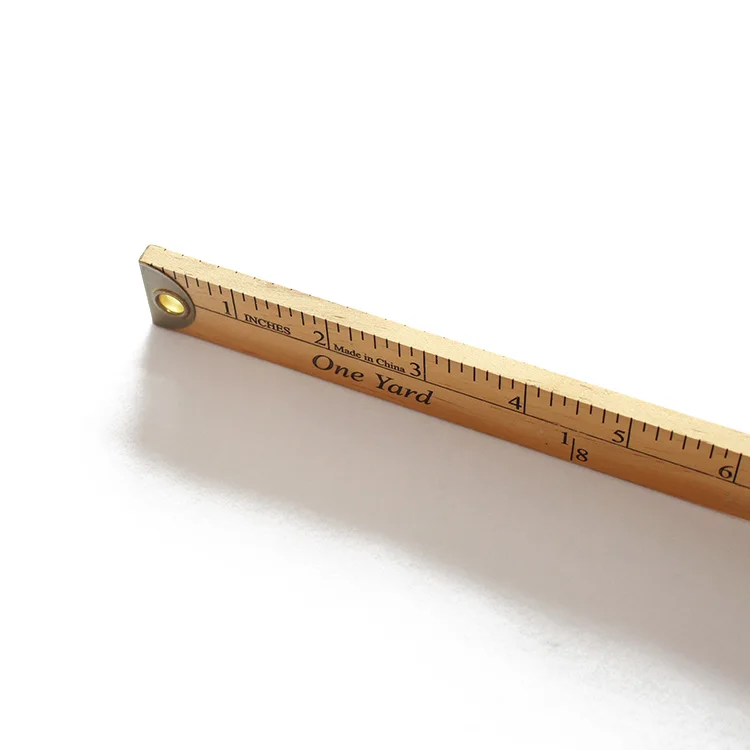 Wood Yardstick with Metal Ends - Eco-Friendly Measuring Tool