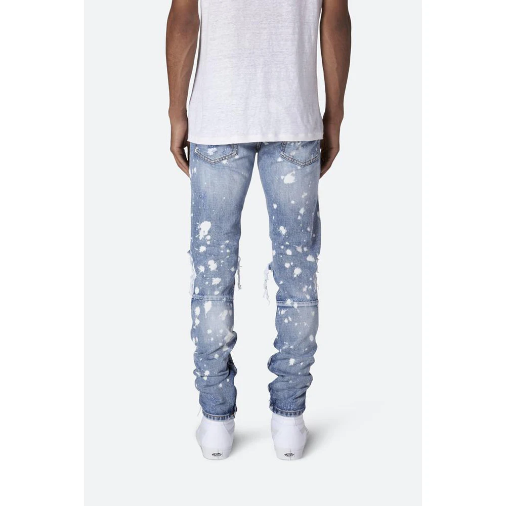Diznew Distressed Jeans Men White Splash Paint Blue Denim Trousers ...