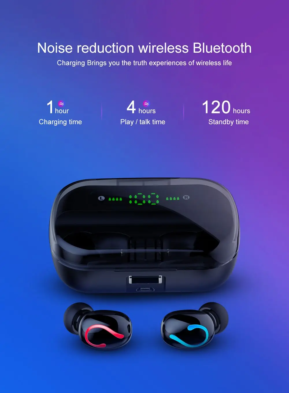 Top Quality Q61 Tws Bt5.0 Touch Stereo Wireless Earphones In Ear Blue ...