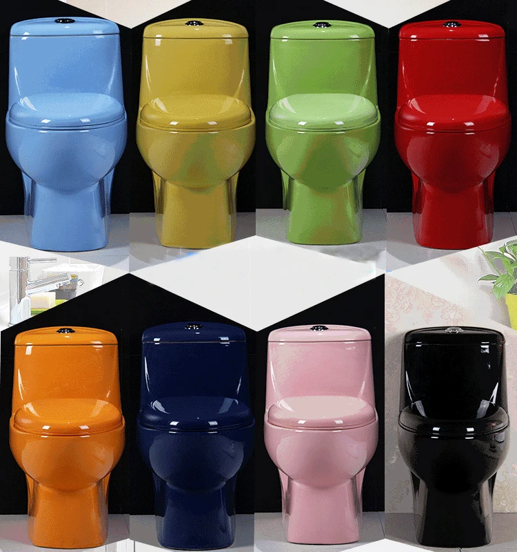 2020 Colorful Wc Washdown Flushing One Piece Ceramic Multicolor Ceramic ...