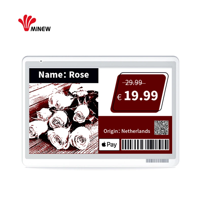 Minew Large E Ink Epaper Rfid Display 7.5 Inch Bluetooth Eink Name Tags ...