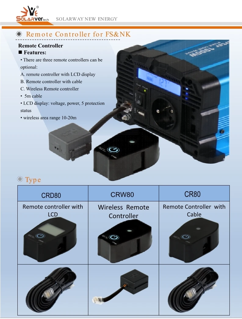 CR80 Inverter Remote Controller with 5m Cable for FS NK Series Power ...