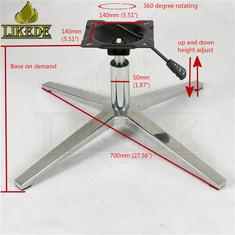 New 4-Star Rotating Chair Base Metal Furniture Legs Adjustable Feature ...