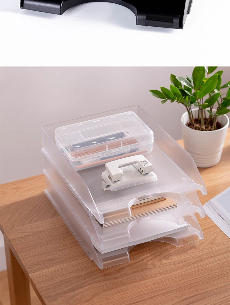 School Letter Size Plastic Stackable Document Tray A4 Office Stationery ...