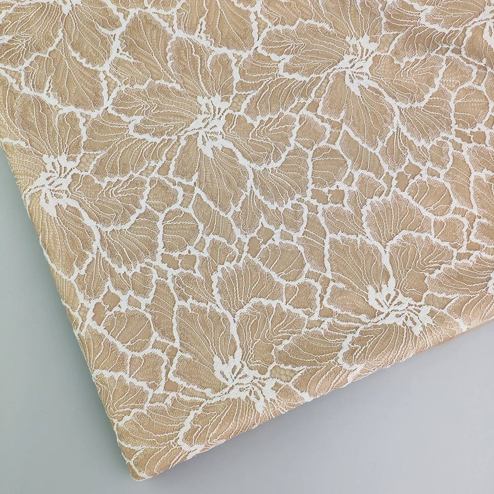 Heavy Wholesale Nylon Polyester Bonding Embroidery Lace Fabric for Dress