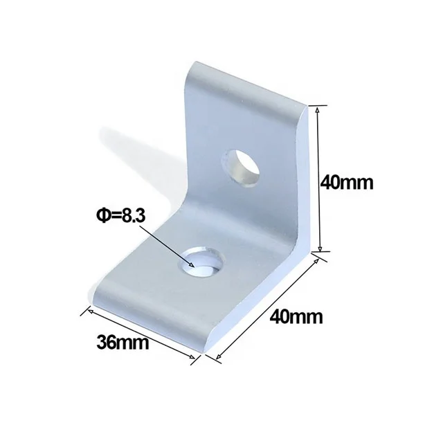 Silver 4040 Aluminum L Connector Bracket for Industrial Use