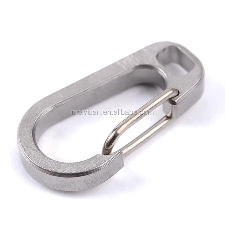 Mini Titanium Alloy Keychain - D Shape Buckle Carabiner