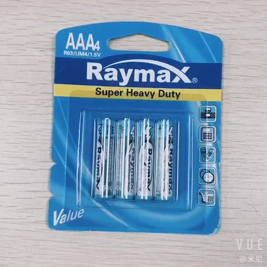 Superior Performance Oem Raymax R03 Size Aaa 1.5v Um-4 Carbon Zinc Dry ...
