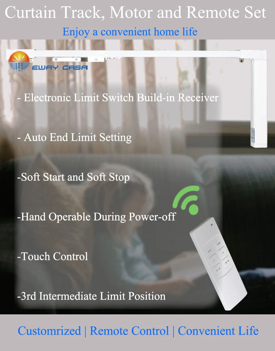 Motorized Curtain Google Drive Motor Automatic Curtain Rail Electric ...