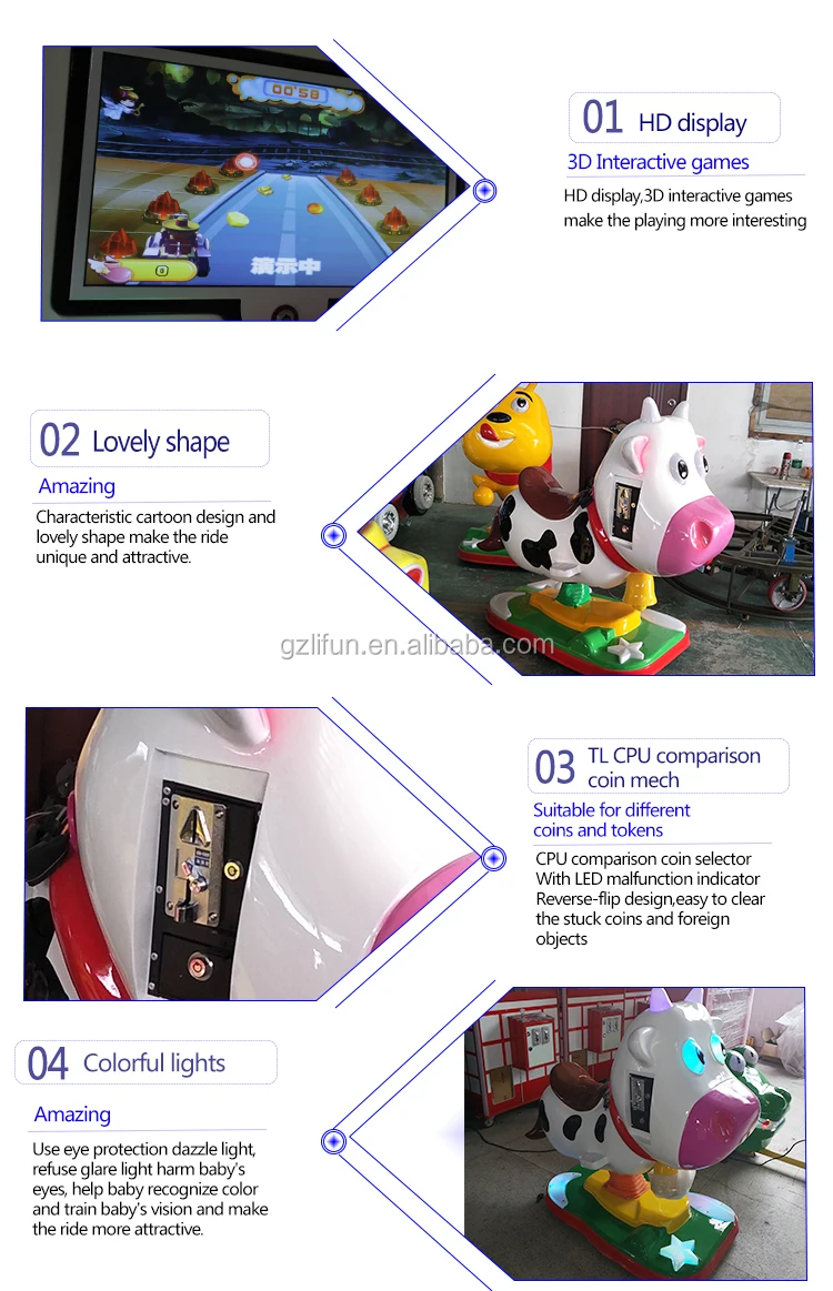 Animal Type Happy Cow Coin Operated Kiddie Rides - Buy Animal Type ...