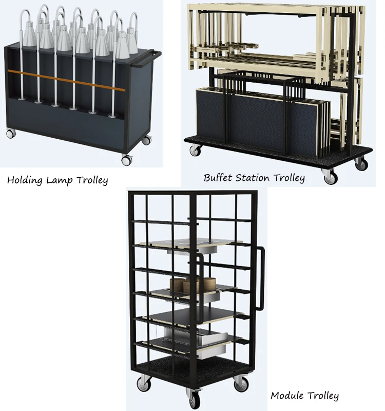 Feattop Buffet Service Trolley - Durable Metal Transport