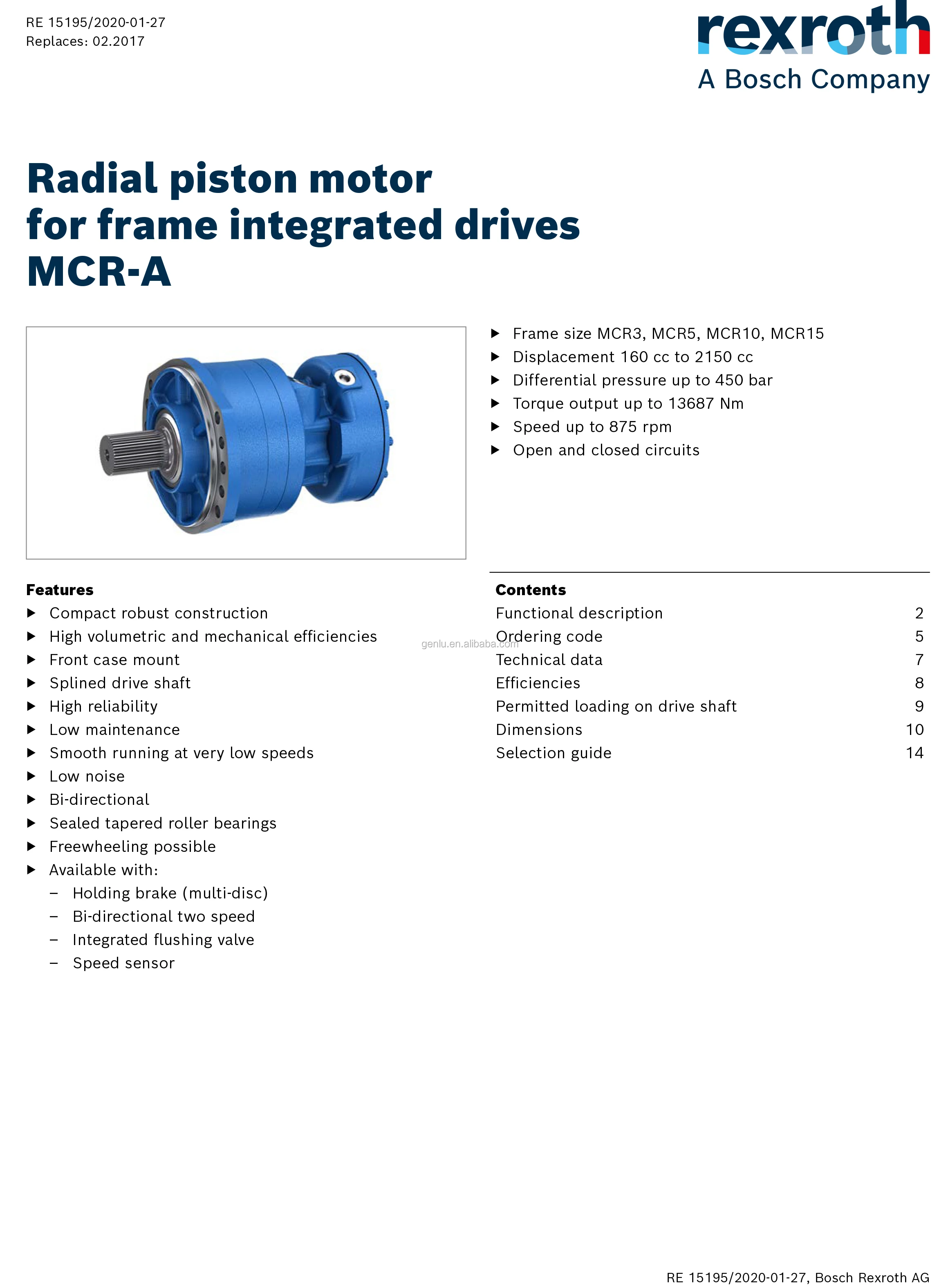 Trade Assurance Rexroth Mcr10f940f250z32a0m1l11so469b Hydraulic Motor ...