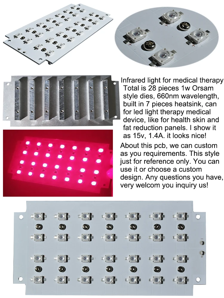Custom Medical Therapy Pcb High Power Led Pcb 28w Infrared Light 660 Nm ...
