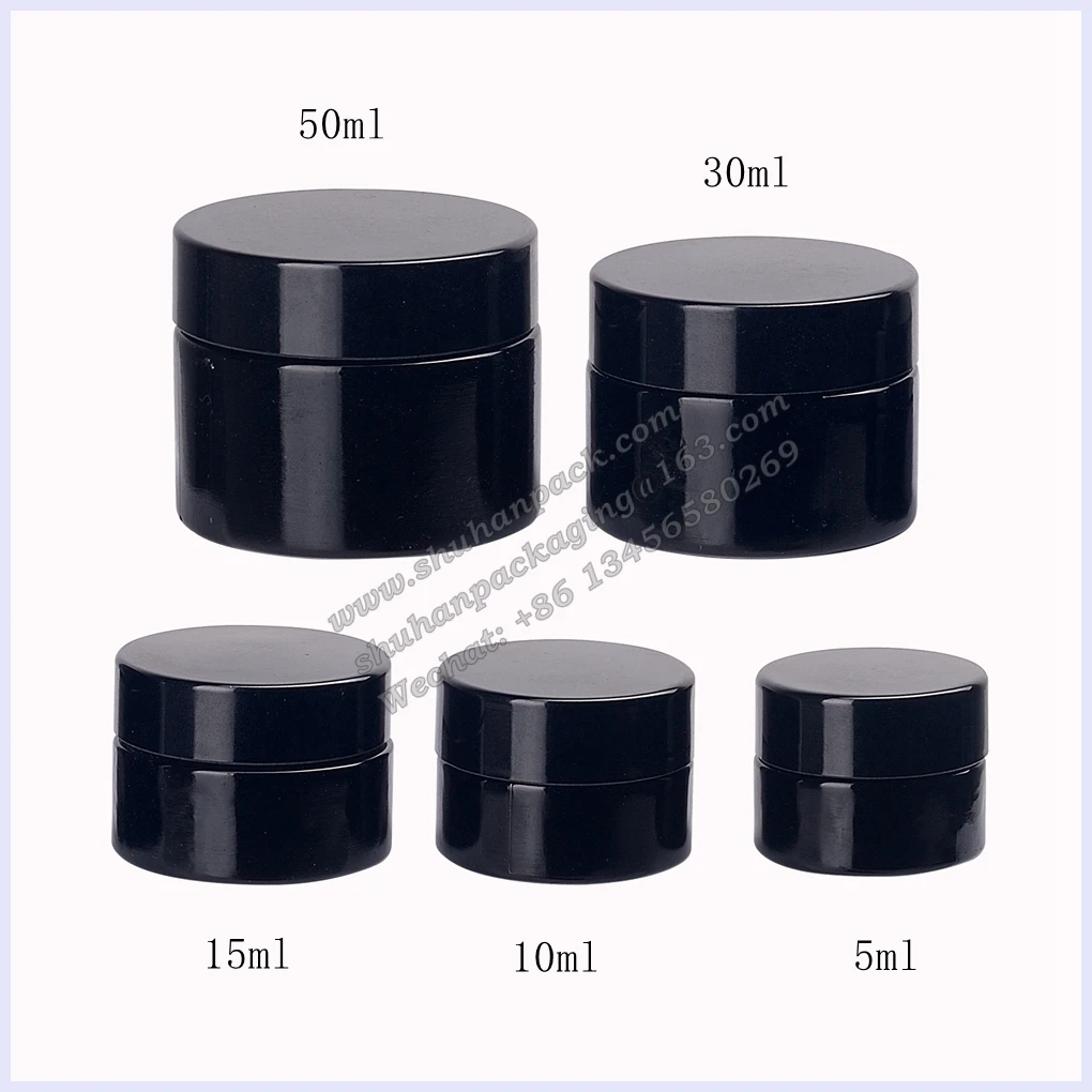 30ml Black Glass Cosmetic Jars - Perfect for Skincare