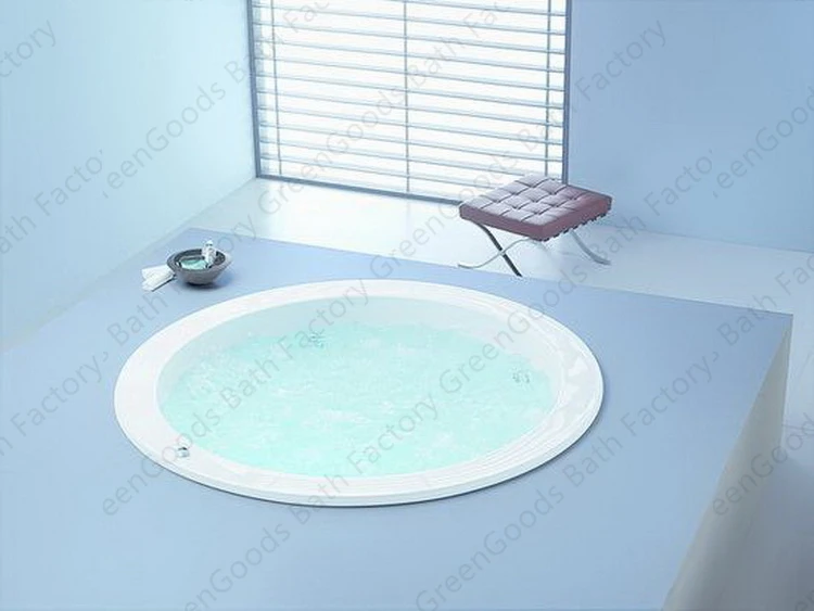 Acrylic Circular Massage Soaking Bathtub - Chinese Style