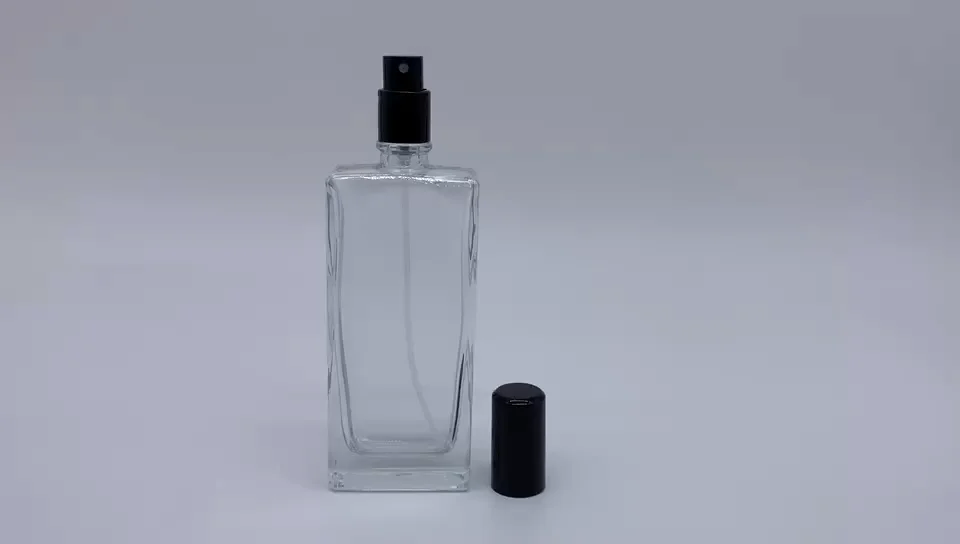 50ml Luxury Perfume Bottle Rectangular Transparent Glass Perfume Spray ...