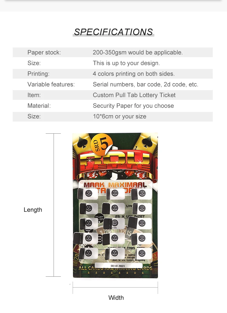 Professional Manufacturer Three Windows Pull Tabs Win Card Ticket ...
