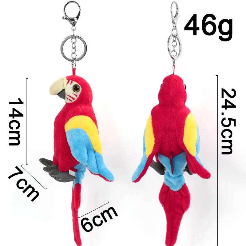 Custom Stuffed Birds Realistic Lovely Plush Parrot Keychain Toy - Buy ...