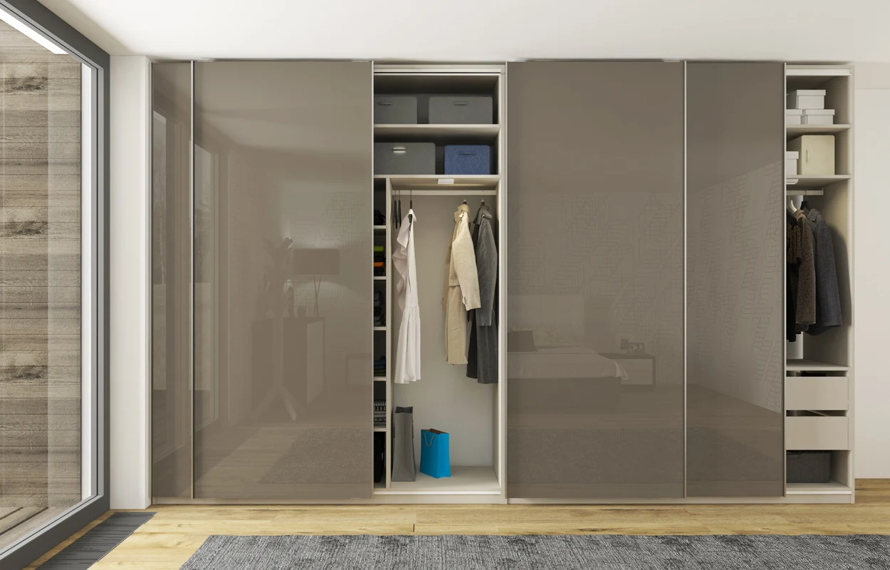 Australia High Gloss White Lacquer Wardrobe Sliding Door Wardrobe With ...