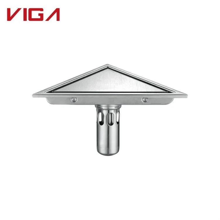 Triangle Stainless Steel Bathroom Floor Drain with Cover