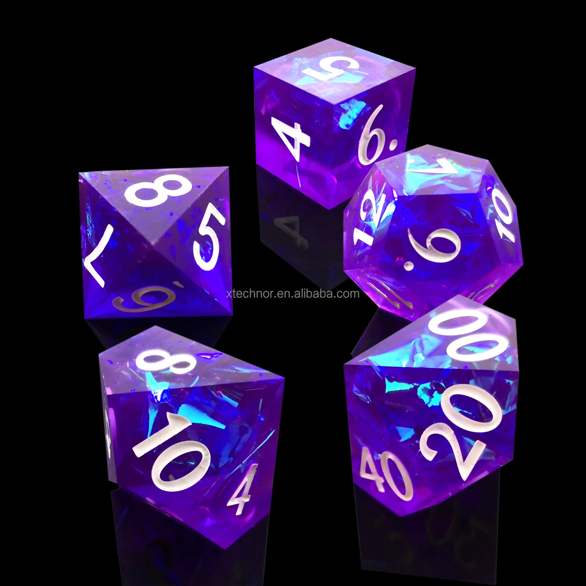 Sharp Edge Amethysts Rpg Dnd Dice Set Role Board Game With D4 D6 D8 D10 ...