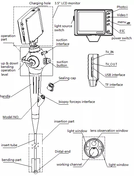 Reusable Digital Flexible Ureteroscope Flexible Cystoscopy For Urology ...
