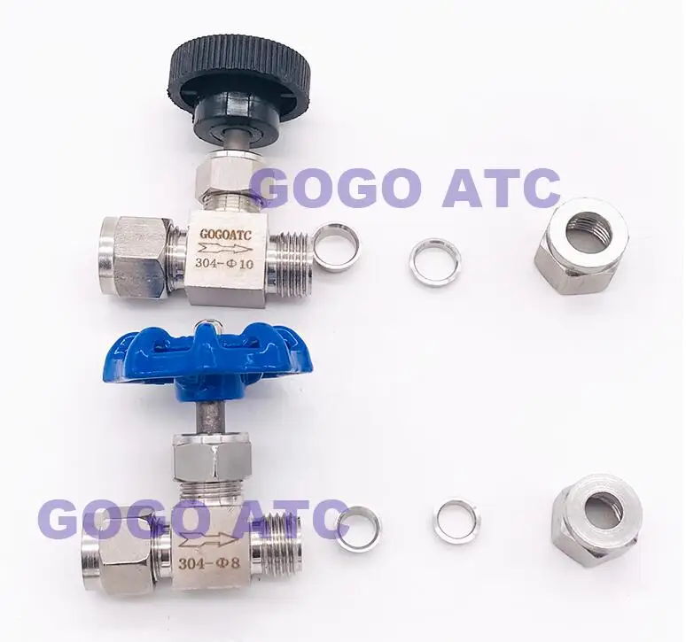 可调节针型阀外径月月 12-36 月 14毫米 1/8 ”1/4“ 3/8 ”1/2“ 压缩双套圈管不锈钢 304 - Buy 针阀，液压针阀，高压针阀 Product on Alibaba.com