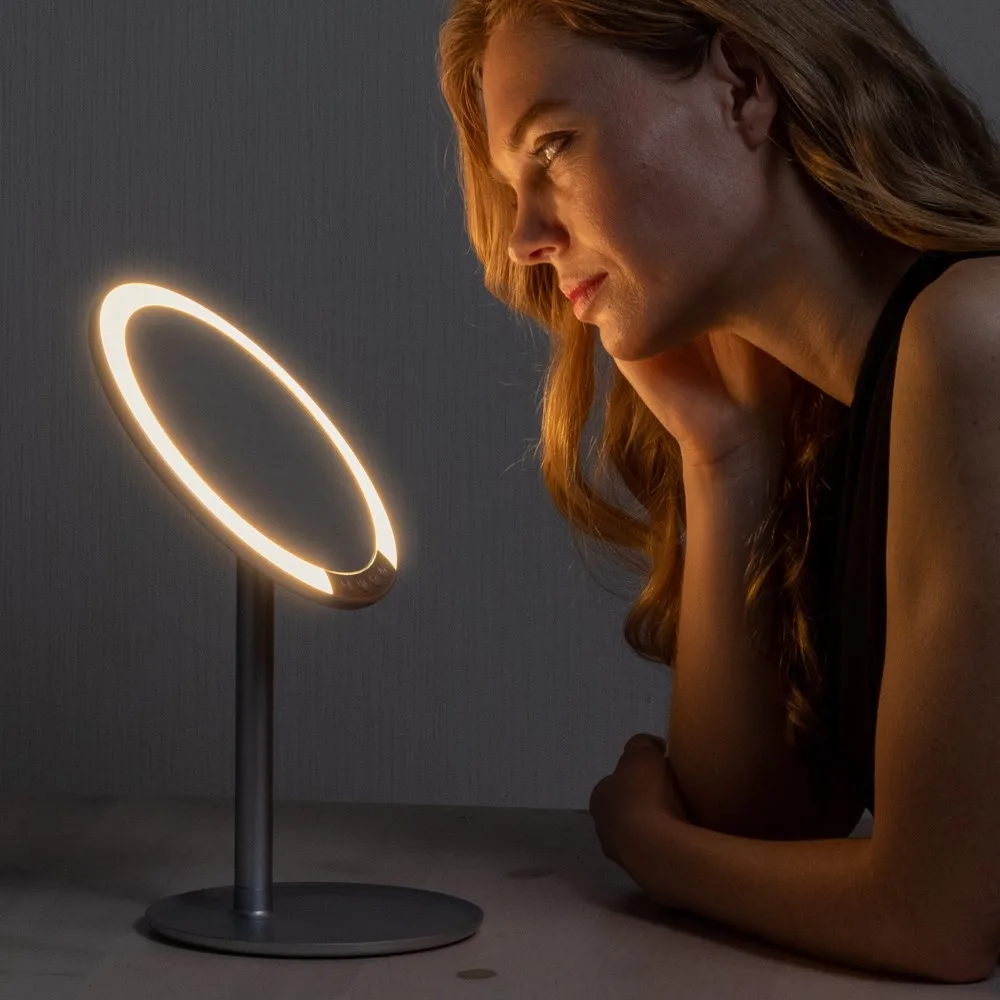 Plastic Round Lighted Makeup Mirror Led Light With Provided Magnet 3x ...