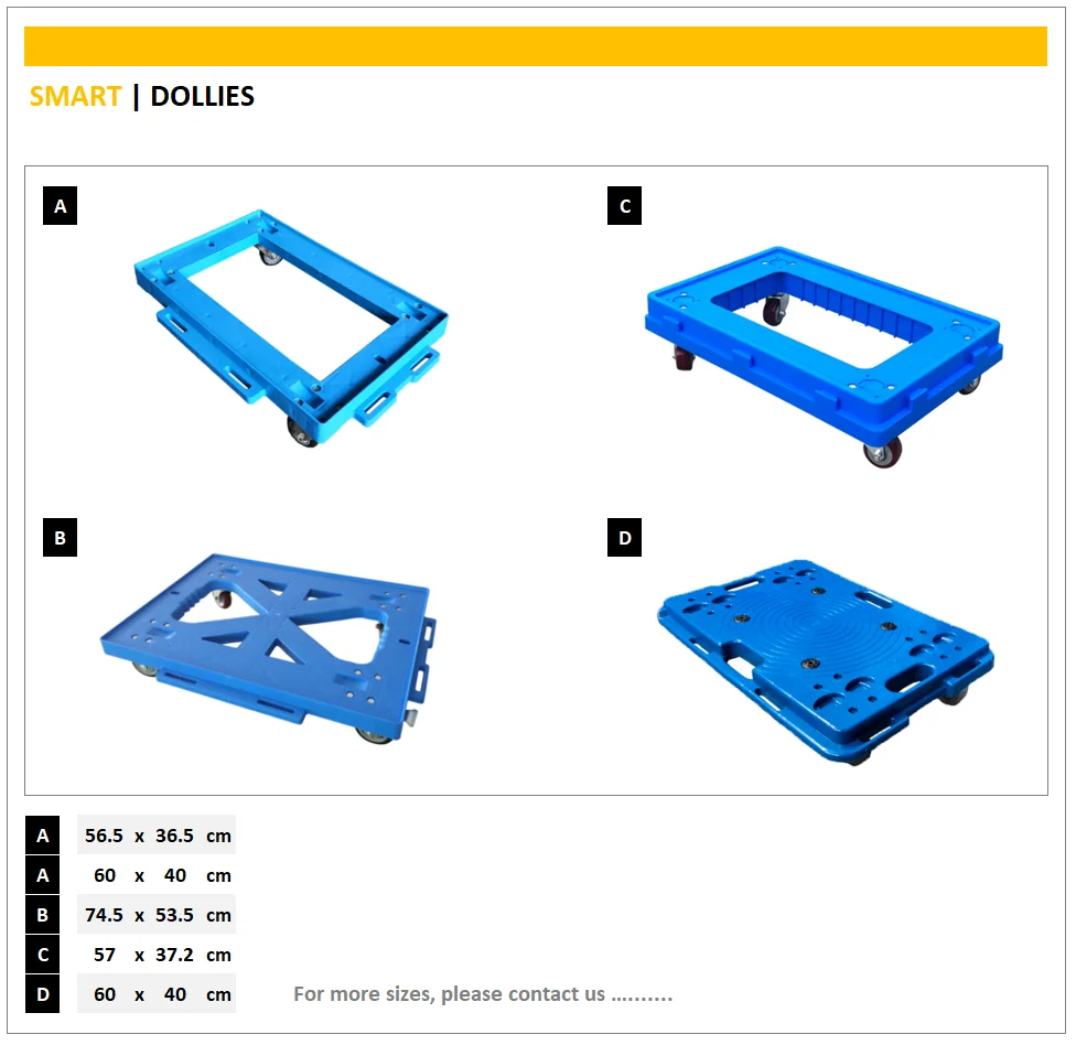 CART DOLLY PLASTIC TROLLEY - Durable, Foldable & Versatile