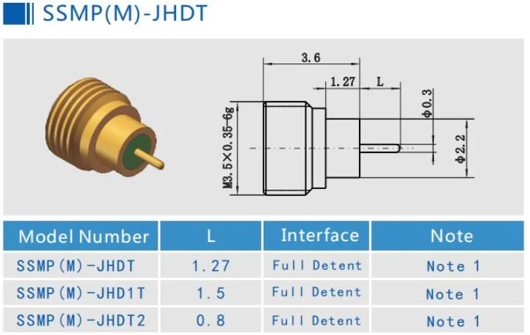 SSMP Hermetically Sealed SMPM Male Screw Threaded Locking Mini SMP Connector