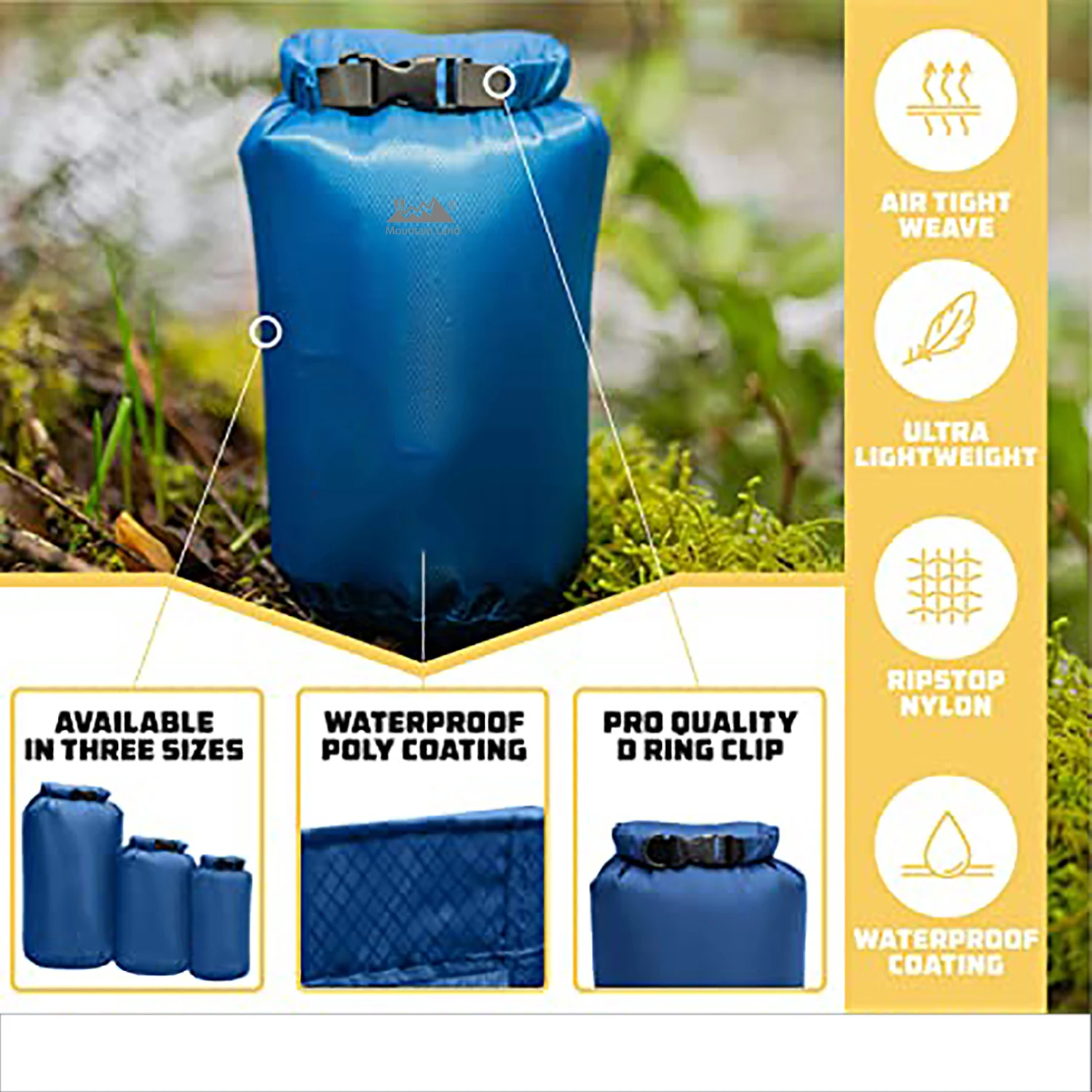 Dry Bag 3-pack Fully Submersible Ultra Lightweight Airtight Waterproof ...