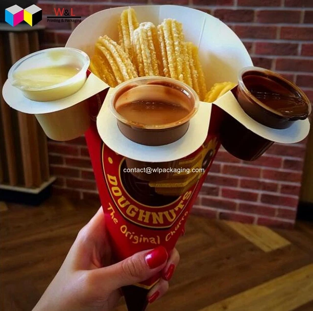 Food Grade Coated Paper Cone Churros Box| Alibaba.com