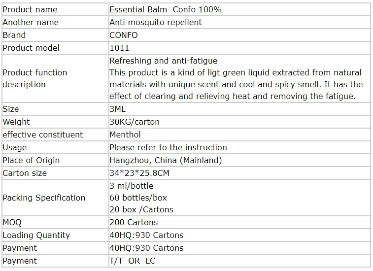 Confo Liquid Fengyoujing Anti-mosquito Cool And Refreshing Headache New ...