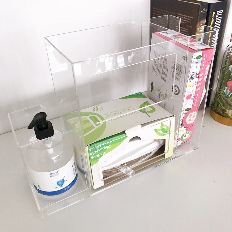 In Stock Acrylic Hand Sanitizers Holder Face Mask Storage Box Mask ...