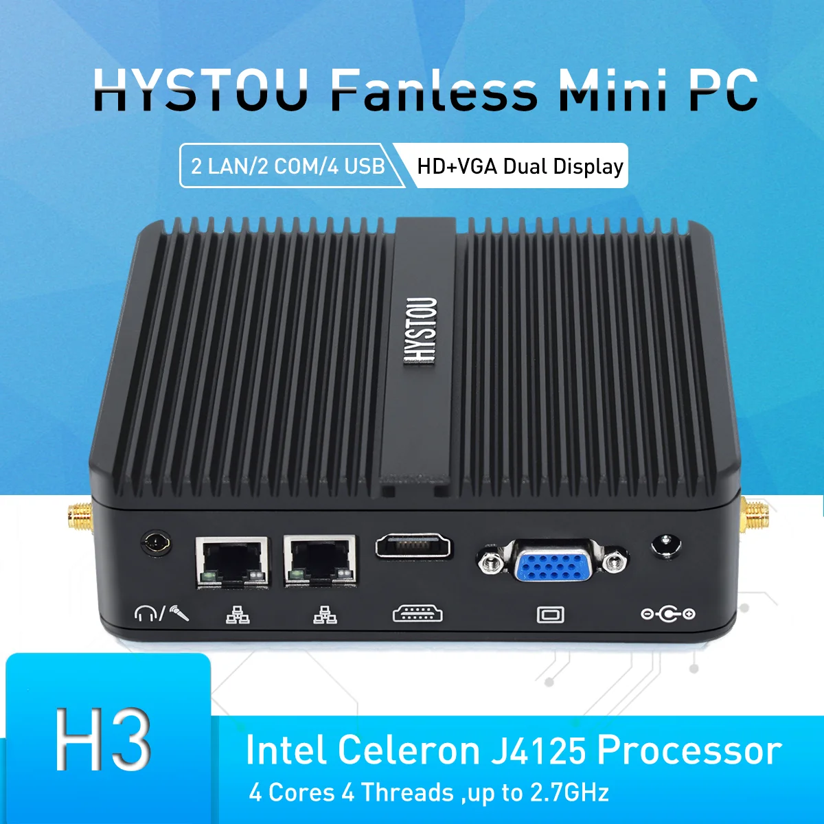 J4125 Server Mini Pc Quad Core 10w Linux Ubuntu Dual Lan 6 Usb Fanless Computer - Buy J4125 Mini ...