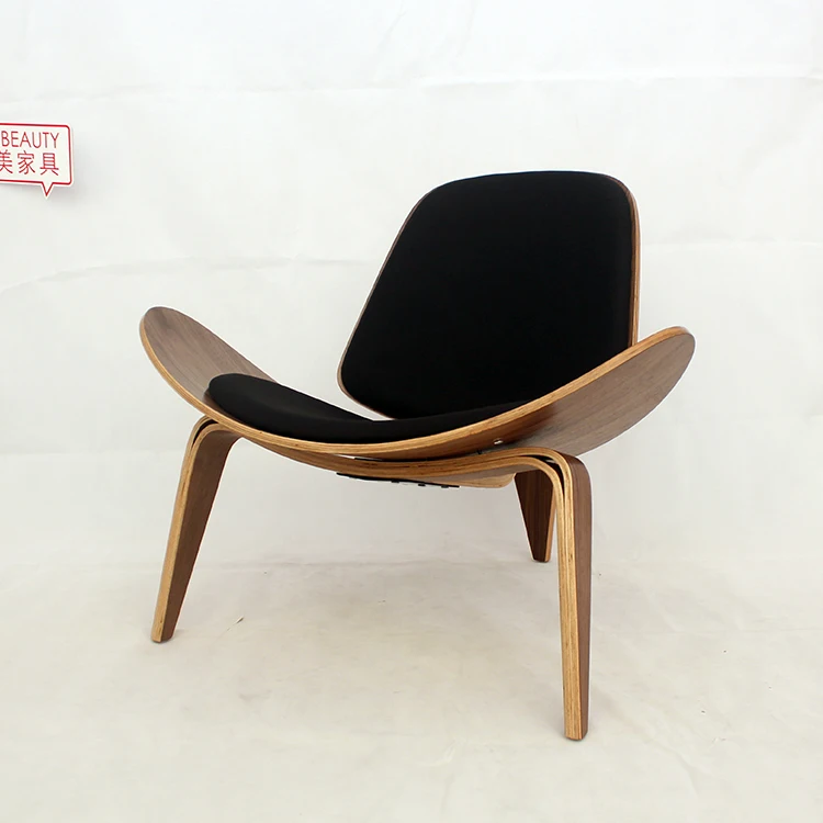 Modern Living Room Fabric Wood Shell Shape Single Accent Ch07 Chair ...