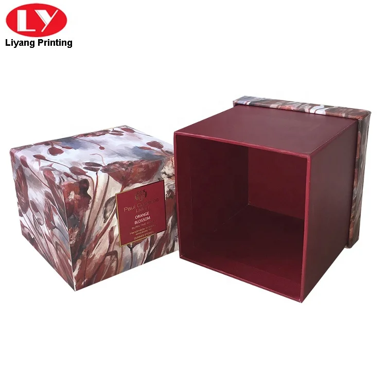 Printed Colorful Luxury Candle Set Square Tumbler Candle Box For Candle ...