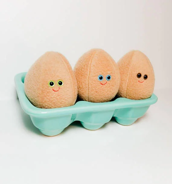 Plush Eggs - Stuffed & Plush Play Food for Kids & Adults