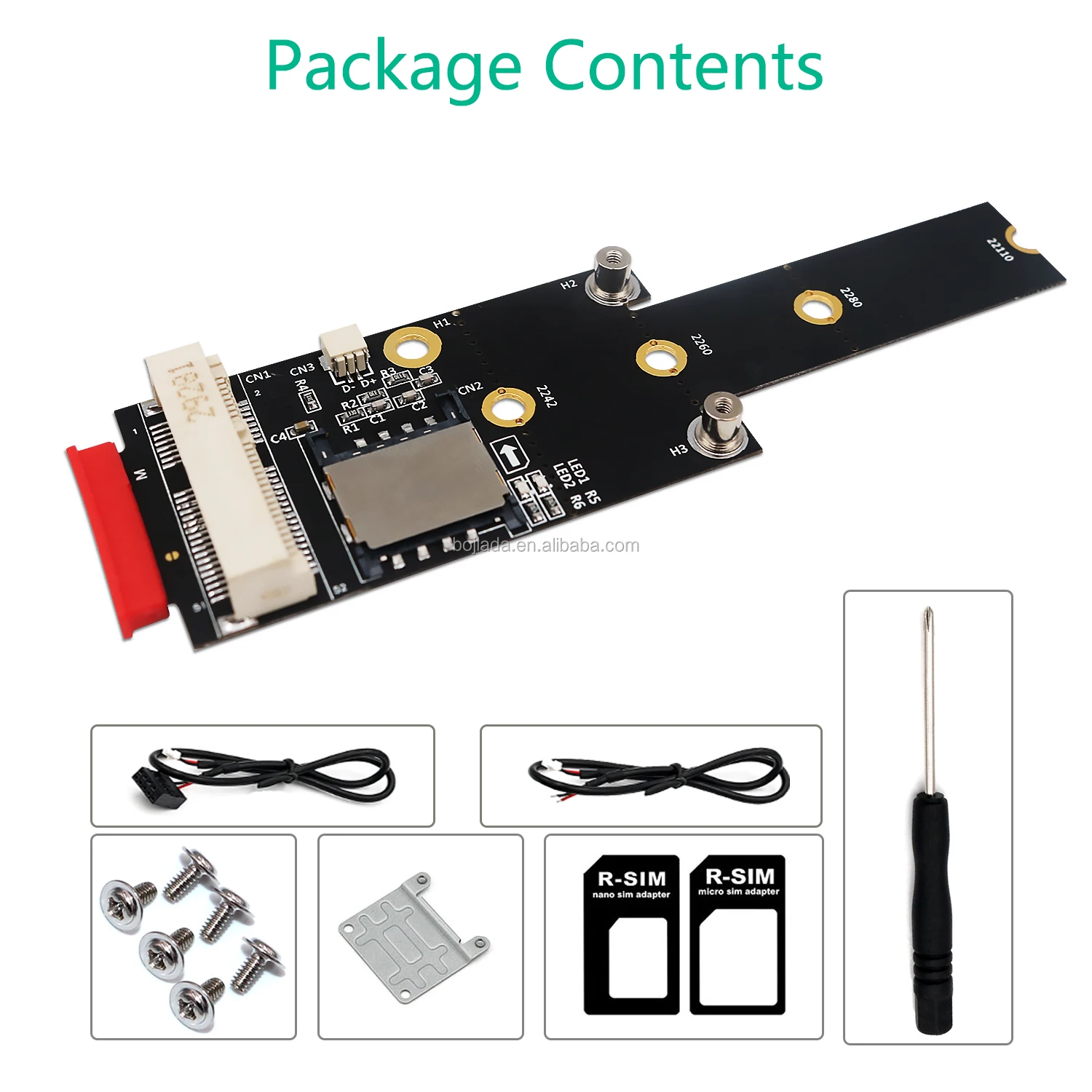 Mini Pci-e Mpcie Slot To M.2 Ngff M-key Adapter Converter Card Sim Slot Support Gsm 3g 4g Lte ...