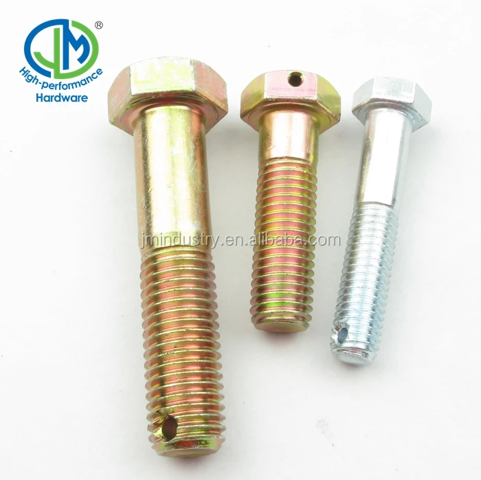 Custom Hex Bolt With Wire Hole Split Pin Hole On Shank - Buy Bolt With ...