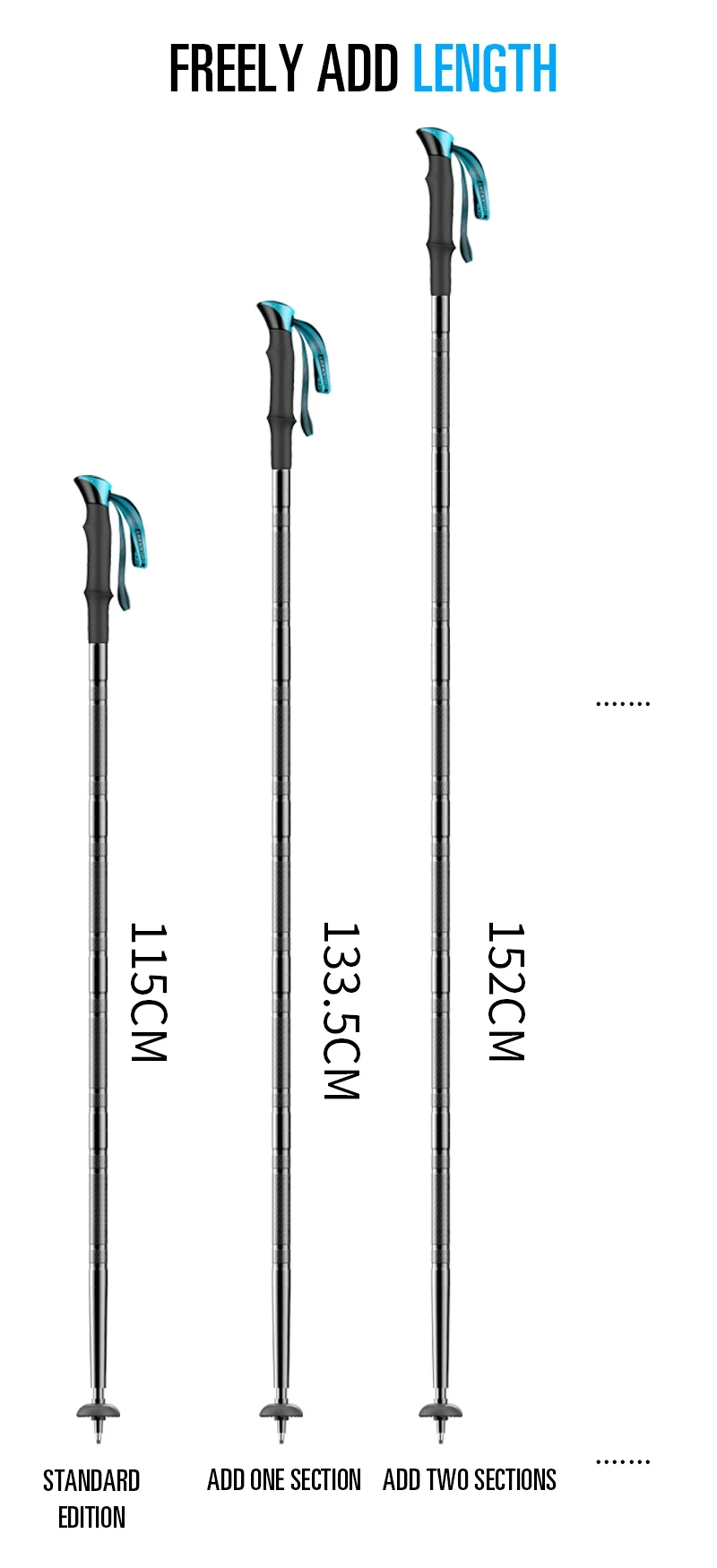 Aluminium Multi-function Folding Hiking Stick Walking Stick Trekking ...