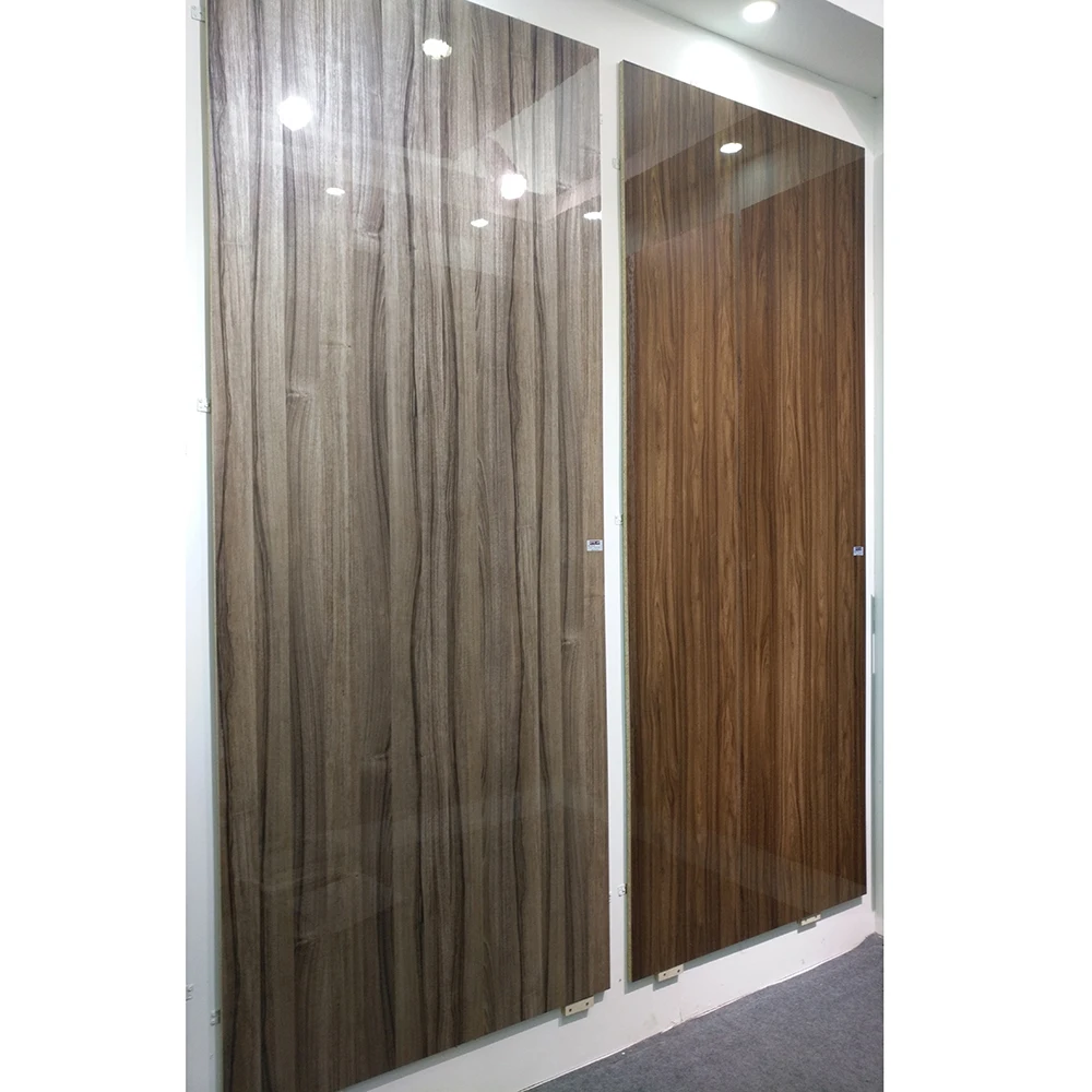 High Gloss Wood Grain Uv Mdf Panel Coated Board Wood Grain Melamine Laminated High Gloss Uv Mdf ...