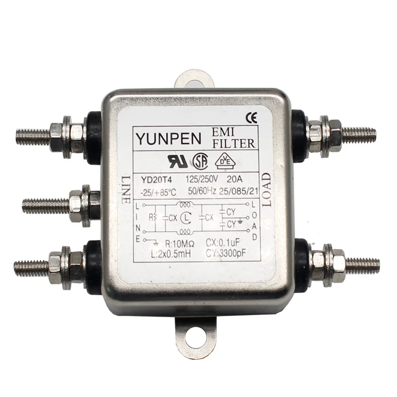 Iec Power Inlet Module C14 Emi Filter Screw Mounted 2 Fuses With Green ...